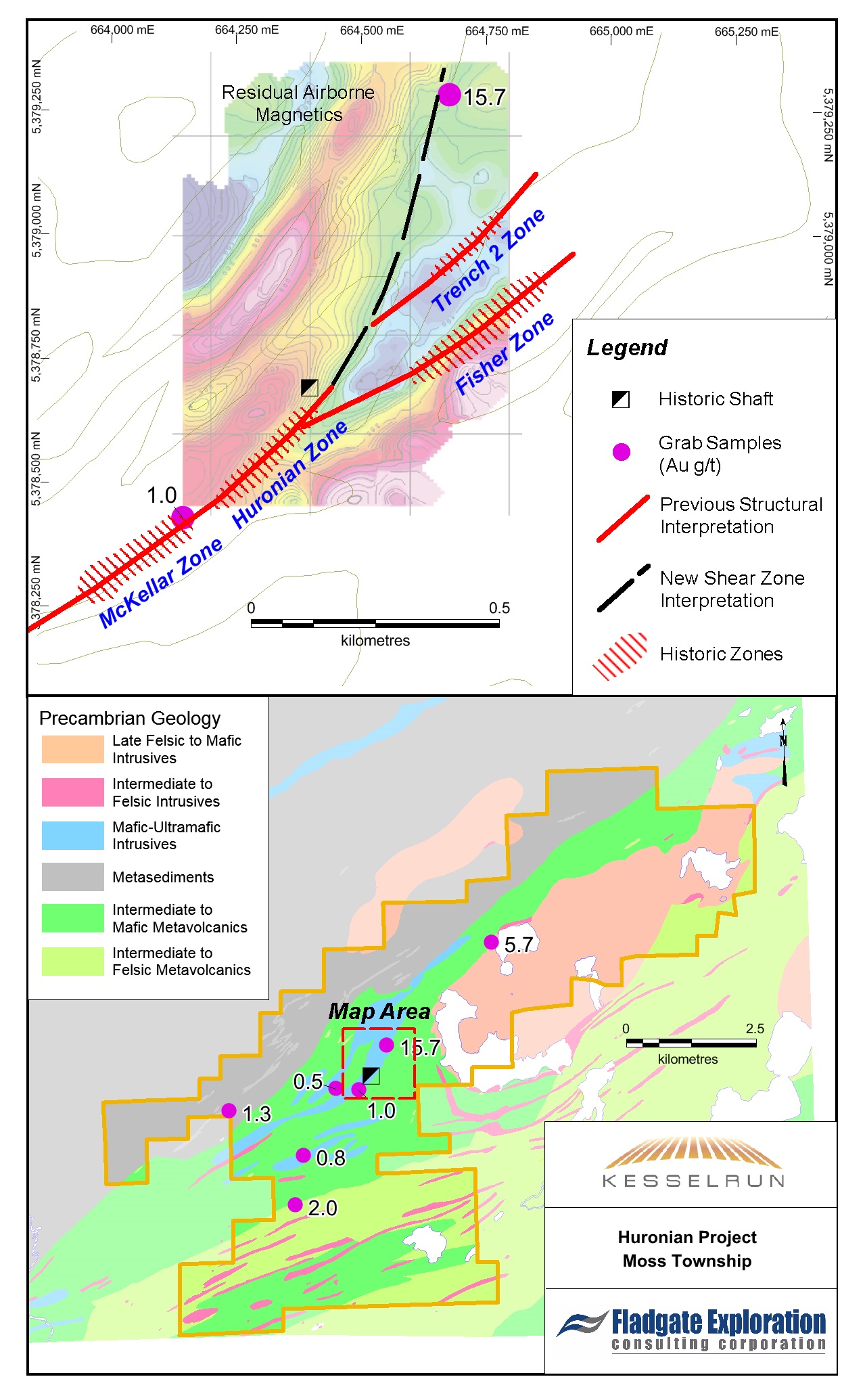 Kesselrun Resources Announces 15.7 g/t Gold Grab on New Huronian Shear Zone